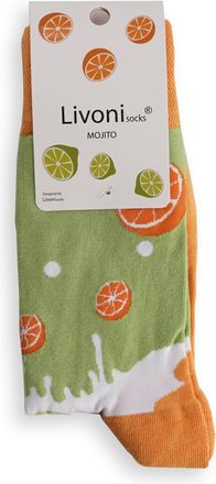 Livoni Unisex Cotton Regular Socks with Colorful and Fun Designs, Size: 35-38, Model Name: Mojito - Regular Socks