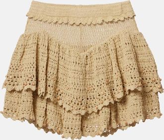Isabel Marant Short Olzea en crochet de coton m&eacute;lang&eacute;
