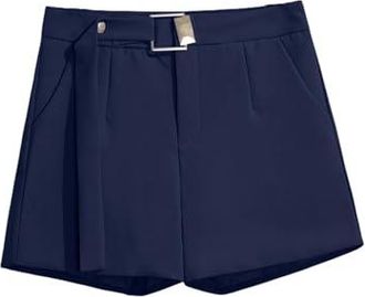 Generic Short d&eacute;t&eacute; d&eacute;contract&eacute; pour femme, style mince 2025, tendance, pour le bureau, short large &agrave; taille haute, pantalons larges &agrave; jambes courtes &eacute;lastique