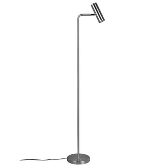 ETC Shop Stehleuchte Leselampe Verstellbare Stehlampe Stehleuchte silber modern, beweglicher Spot, nickel matt, 1x GU10, H 151 cm, Wohnzimmer