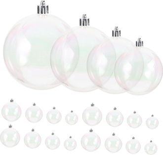 BESPORTBLE 40 Stück Weihnachtskugeln Transparent Befüllbare Iridescente Kunststoffkugeln für Weihnachtsbaum Hochzeiten und Feiern Vielseitige Deko für