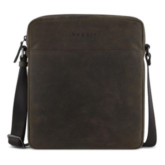 Bugatti Luca kleine Schultertasche aus echtem Leder, Cross-Body Umhängetasche in braun