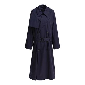 Balenciaga Trenchcoat mit drapiertem Kragen - - Coats - Damen - Blau - S