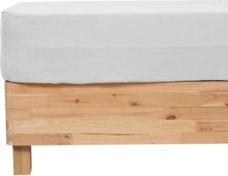 Atmosphera Atmosphera - Drap Housse Flora Gaze de Coton Blanc 160x200cm