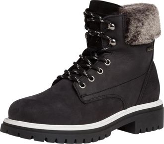 Tamaris Damen Schnürstiefel gefüttert Blockabsatz Winter; BLACK/FUR/schwarz; 40 EU
