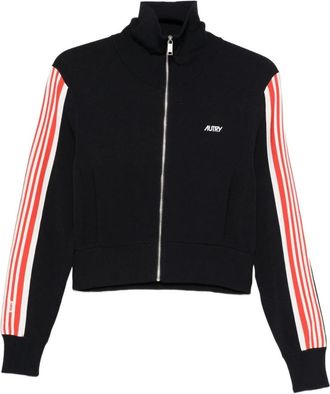 Autry Femme, Sweatshirts et sweats &agrave; capuche, Bleu, Taille: 36 FR Striped Zip Jacket