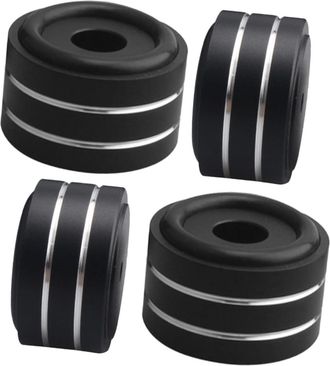 PartyKindom 4 Stck Aluminiumlegierung Lautsprecher Füße mit Rutschfesten Gummiringen Stoßdämpfend Vibrationsdämpfer für Verstärker und Lautsprecher Stabile Isolat