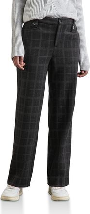 Street One Damen A378388 Karierte Straight Leg Hose,Mehrfarbig,38