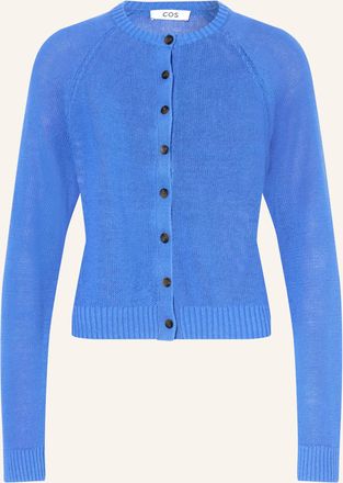 COS Cos Strickjacke Aus Leinen blau