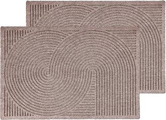 Astra Paillasson dextérieur résistant - Tapis Anti-salissures résistant aux intempéries - Paillasson antidérapant pour entrée et Balcon - Lot de 2 60x90 cm 