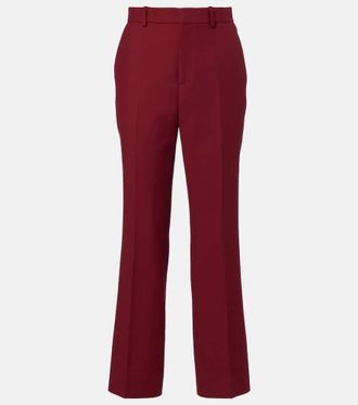 Gucci Gerade Hose aus Seide und Wolle