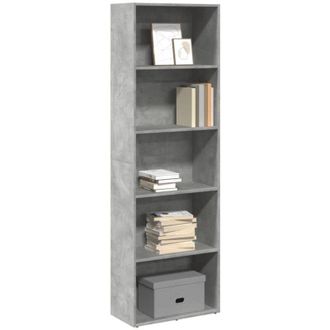 vidaXL Biblioth&egrave;que gris b&eacute;ton 60x30x189 cm bois ding&eacute;nierie - Vidaxl