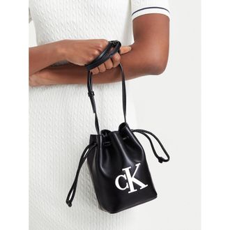 Calvin Klein Handtasche Calvin Klein Bold Ck Mini Bucket Crossbody LV04F3870G Schwarz