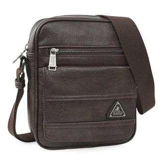 Lois Sacoche Homme Bandouliere. Pochette Homme en cuir v&eacute;ritable &eacute;l&eacute;gante et compacte pour usage quotidien affaires loisirs style urbain, Marron
