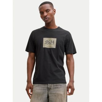 Jack & Jones Jack & Jones T-Shirt Jjrain Tee Ss Crew Neck 12288097 Schwarz Regular Fit