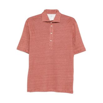 Brunello Cucinelli Leinen-Polohemd - - Tops - Herren - Rot - XL