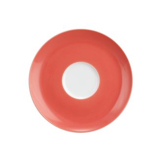 SELTMANN WEIDEN Liberty Pure Colors Flamingo Red Kombiuntertasse, 16 cm, Runder Unterteller mit farbigem Rand, Mix-&-Match-Geschirr, Spülmaschinen- und Mikrowellenfes
