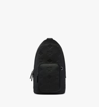 MCM Aren Sling-Bag aus gepr&auml;gtem Leder mit Monogramm