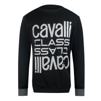 Cavalli Sweatshirt Mit Mehreren Logos In Schwarz
