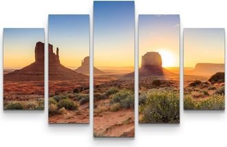 Paul Sinus Art Leinwandbilder | Bilder Leinwand 160x100cm Weite Wüste den USA