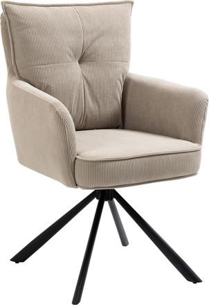 Novel Armlehnstuhl, Schwarz, Hellbraun, Metall, Textil, Stativgestell, 60x95x67 cm, Handmade in China, Stoffauswahl, inklusive Armlehnen