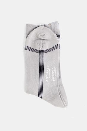 Antipast Fine Navy Stripe Socks - Gray