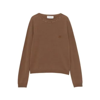 Ermanno Scervino Femme, Pulls, Brun, Taille: 36 FR Pulls &agrave; col rond