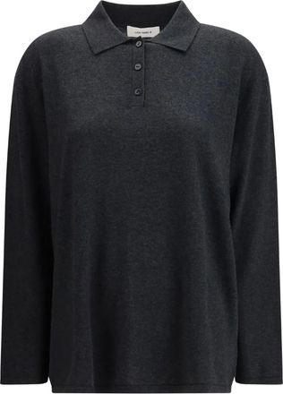 Lisa Yang Caisa buttoned collar polo top - Grau
