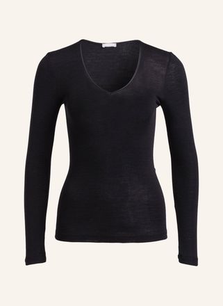 Hanro Longsleeve Woolen Silk Aus Merinowolle Mit Seide schwarz