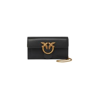 Pinko Ledertasche mit Knopfverschluss - - Bags - Damen - Schwarzk - ONE SIZE