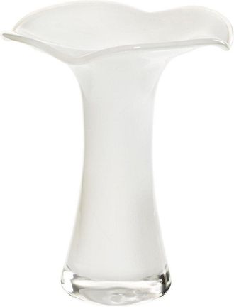 Cristalica VaseBouquet Vase Blumenvase VIP Stiller Weiß H 20 cm Handgemachte und Mundgeblasene Glasvase Tischvase