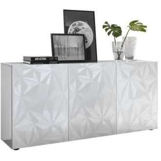 Les Tendances Les Tendances - Buffet 3 Portes - Blanc Laque brillant - l 181 x p 42 x h 84 cm - parigi