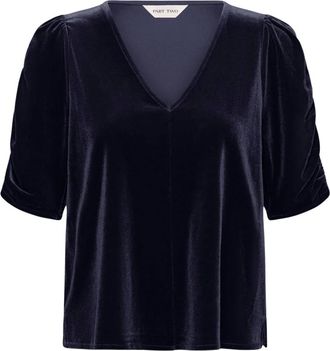 Part Two Valeriia Blouse - Femme - Blouses et Chemises - Bleu - Taille: 36 FR