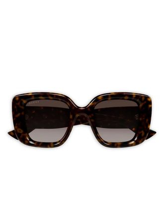 Gucci lunettes de soleil g&eacute;om&eacute;triques GG1975S - Marron