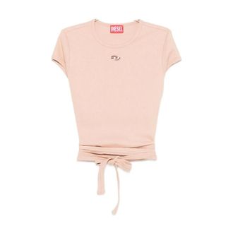 Diesel T-Shirt &agrave; Imprim&eacute; Graphique - Femme - Tops - Rose - Taille: 40 FR