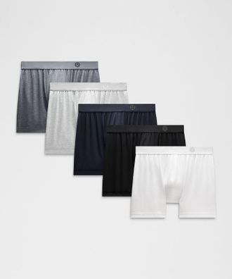 lululemon Always In Motion Boxershorts 5er-Pack f&uuml;r M&auml;nner - 13 cm - Gr&ouml;&szlig;e 3XL in Black/True Navy/White