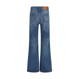 Chlo&eacute; Womens Blue Cotton Flared Jeans Clothing