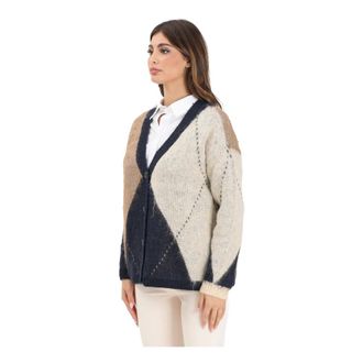Only Only, Femme, Pulls, Multicolore, Taille: 40 FR Cardigan Argyle
