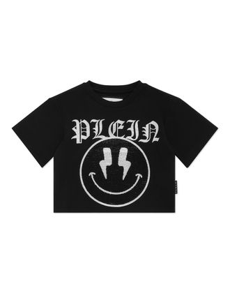 Philipp Plein Cropped T-Shirt Round Neck Ss Smile