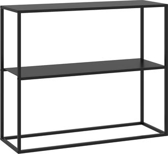 HOMCOM Console table dappoint style contemporain avec étagère - dim. 90L x 30l x 75H cm - acier noir