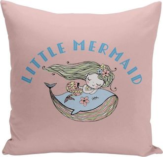 Fabulous Kissen mit Kissenbezug 40x40 cm Little Mermaid Kleine Meerjungfrau Wal Niedlich Originelles Design