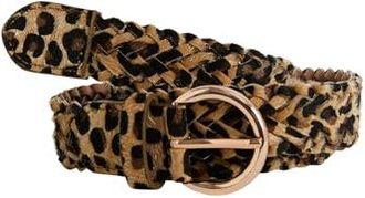 Grain de Malice Ceinture tressée motif léopard femme - Beige camel - Taille 42/44