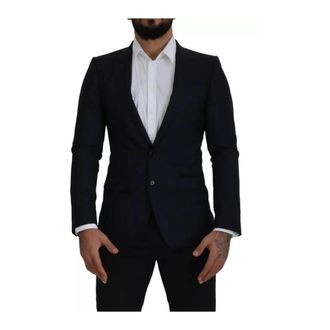 Dolce & Gabbana Marineblauer Woll-Blazer - - Suits - Herren - Schwarzk - S