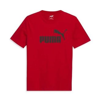 Puma Essentials Logo T-Shirt (Available in Big & Tall) Rouge-Ah23, S Homme