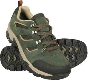 Mountain Warehouse Voyage Chaussures Imperméables pour Homme - Bottes de randonnée Waterproof légères, Bottes de Marche étanches Chaudes - Montagne, Rando, été Kaki 40