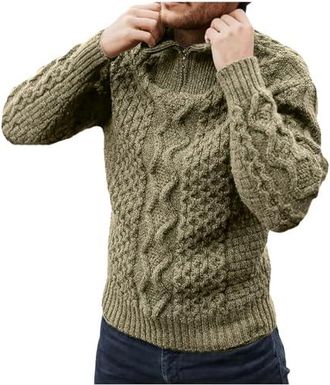 Generic NAFING Pull Cachemire Homme Col Roul&eacute;, Pull Homme Hiver Slim Fit Sweater Chaud &Agrave; Col Montant Pull Pull Camionneur Homme Tricot Fin Et &Eacute;pais Casual Swe