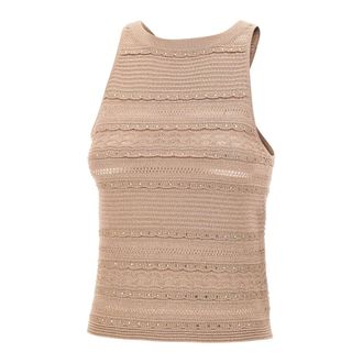 Liu Jo Femme, Tops, Beige, Taille: 36 FR Top sans manches