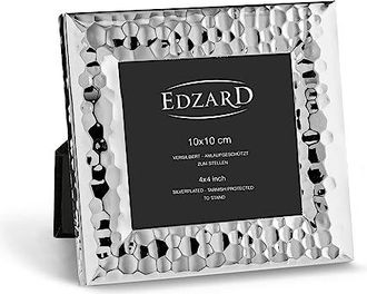 Edzard Edzard Cadre Photo Gubbio, classieux argenté, résistant au ternissement, pour Photo 10 x 10 cm