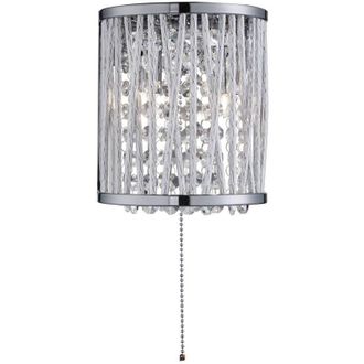Searchlight Elise - Applique murale dint&eacute;rieur &agrave; 2 ampoules, chrome, cristal, G9 - Searchlight