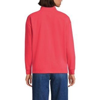Lands End Pullover SERIOUS SWEATS mit Knopfleiste, Damen, Gr&ouml;&szlig;e:48-50 regular, Orange, Baumwoll-Mischung/Polyester-Mischung, by Lands End